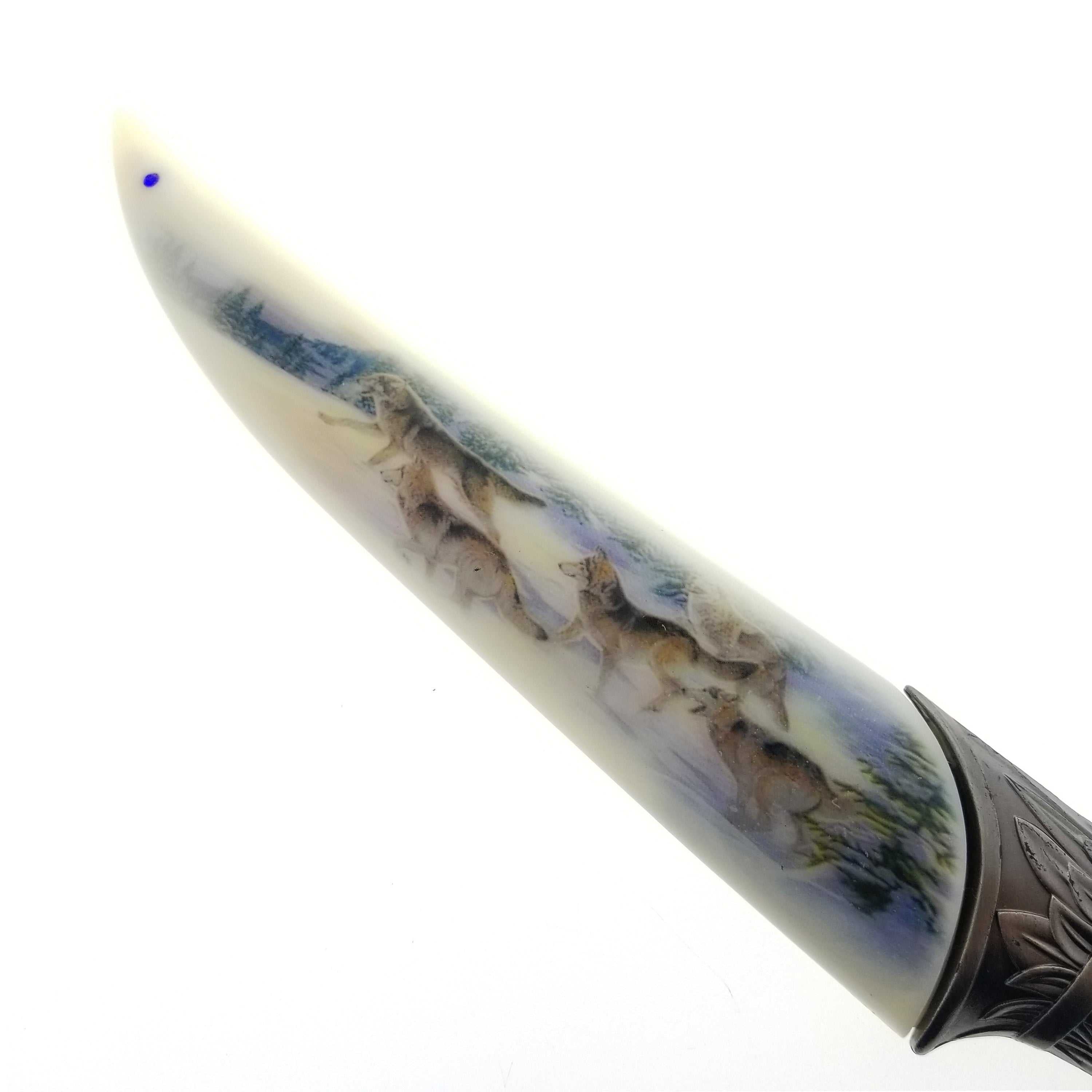 13 1/2" Fantasy Wolf Dagger with White Scabbard – Pacific Solution