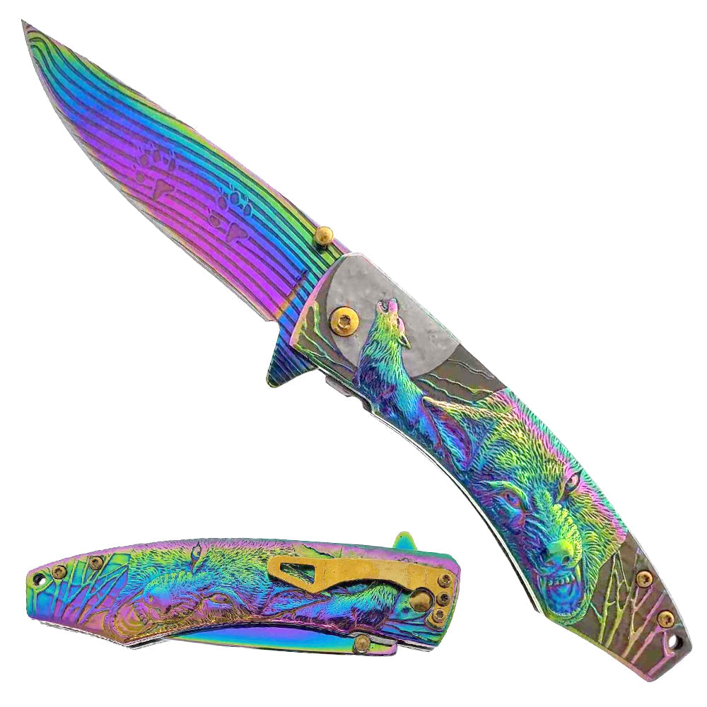 Wholesale Pocket Knives - Rainbow Wolf Pocket Knife Supplier – Pacific ...