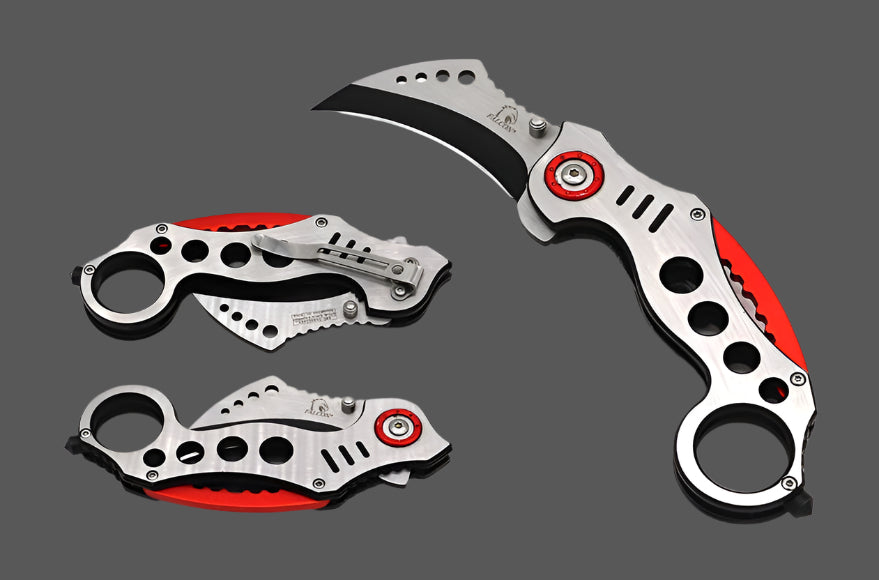 Wholesale Falcon Knives - Falcon Red 8" Spring Assisted Karambit Knife ...