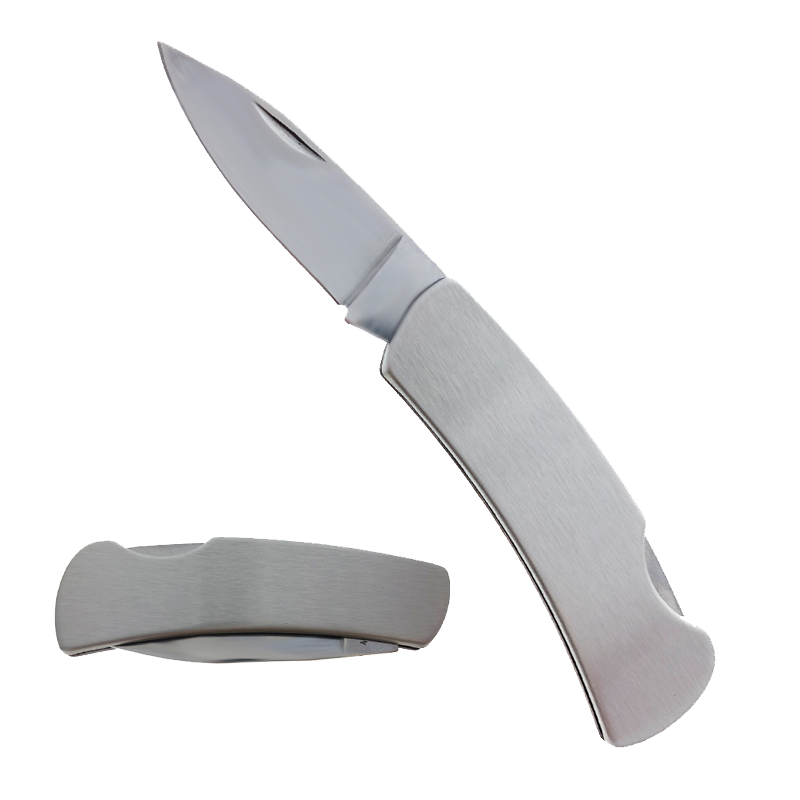 5" Overall folding knife 2.5" Silver Blade and 2.5" Metal Handle ...